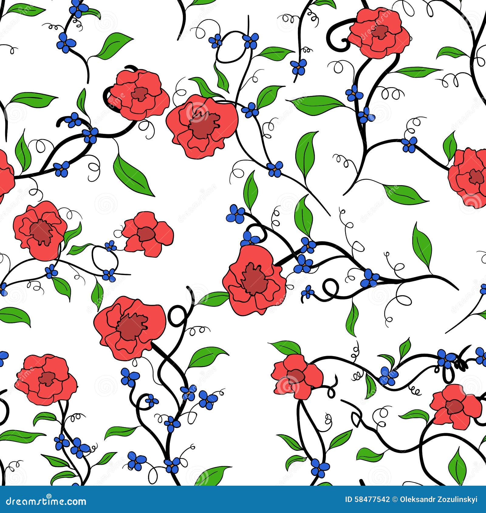 Wale of Fabric in Beautiful Floral Pattern Stock Vector - Illustration ...