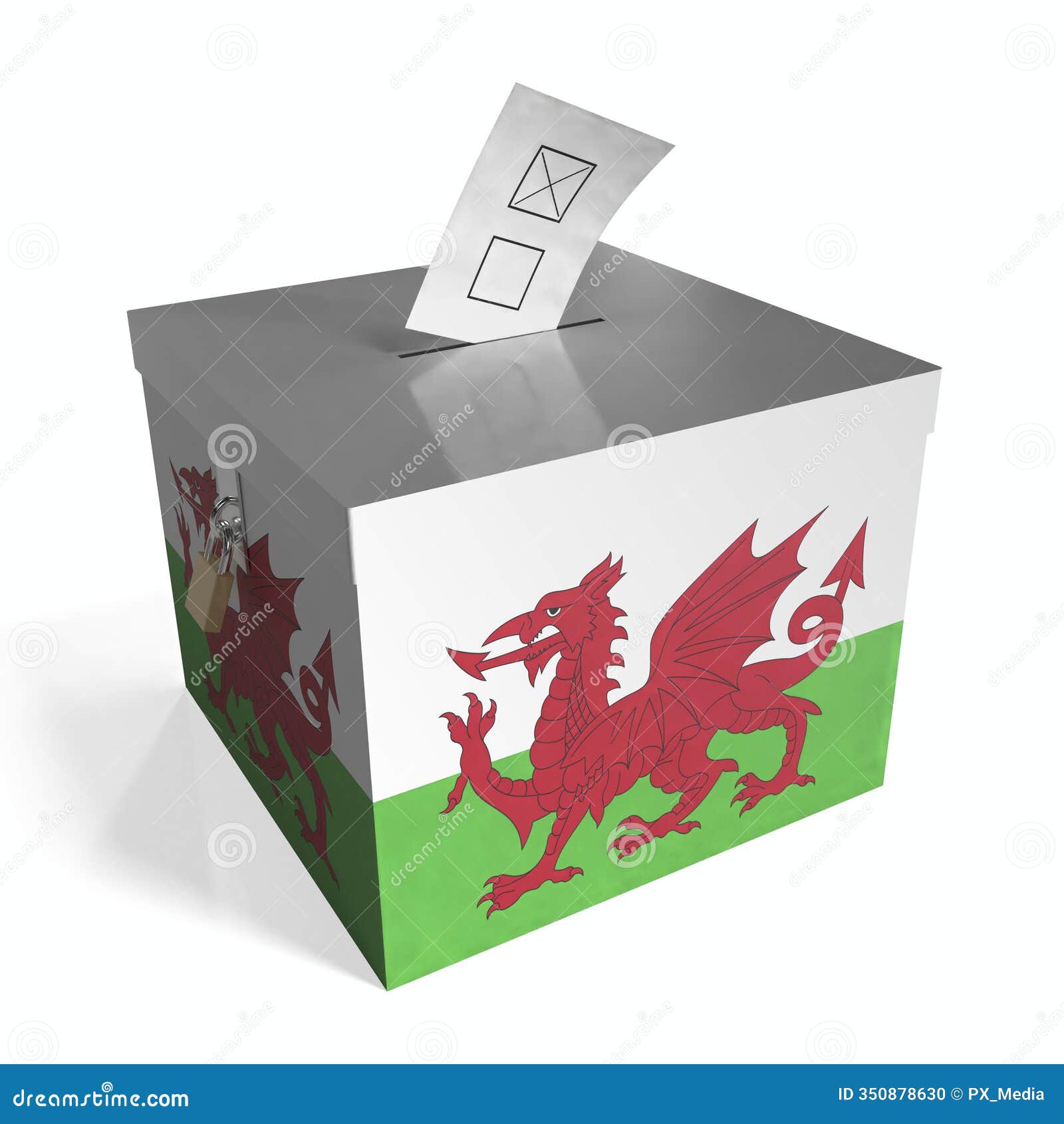 Wales - Ballot Box with Flag Stock Illustration - Illustration of wales ...