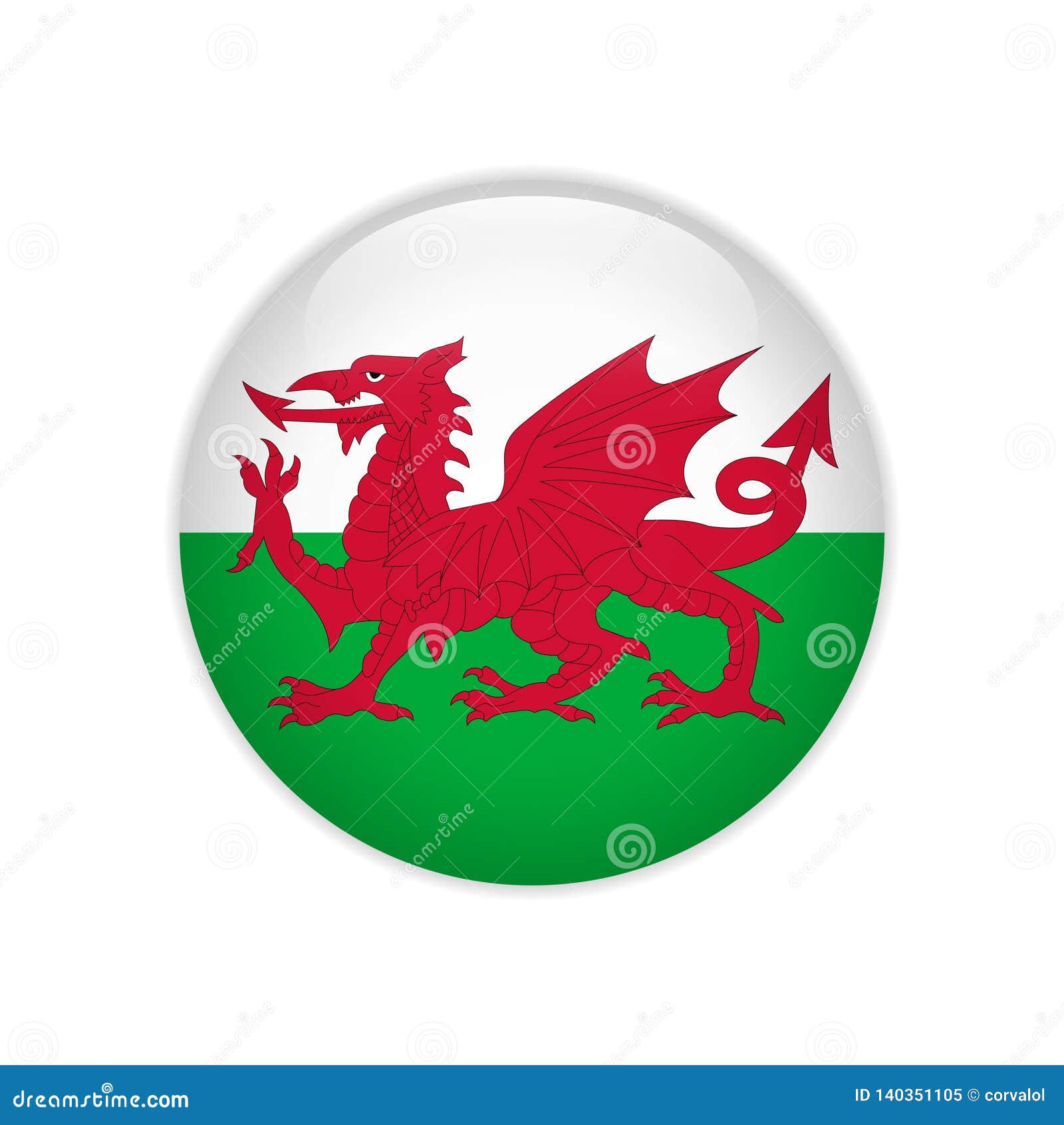 Wales Flag, Red Dragon On The White And Green. National Flag Of Wales ...