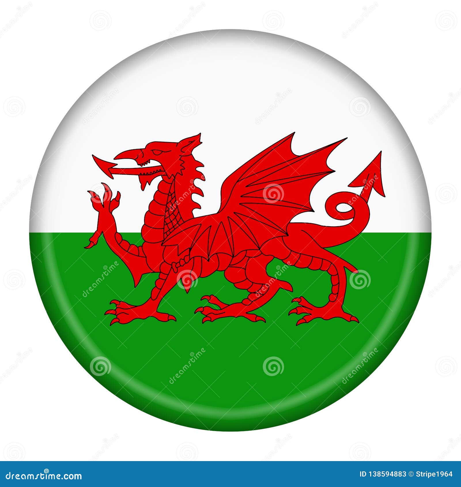 Wales Flag, Red Dragon On The White And Green. National Flag Of Wales ...