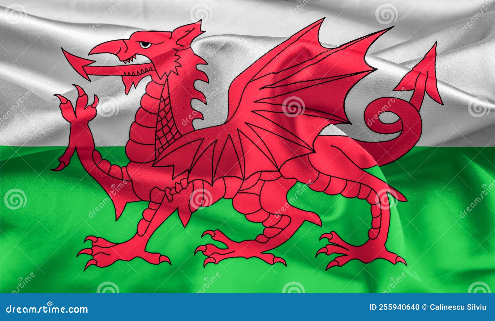 Wales flag design 2 stock illustration. Illustration of design - 255940640