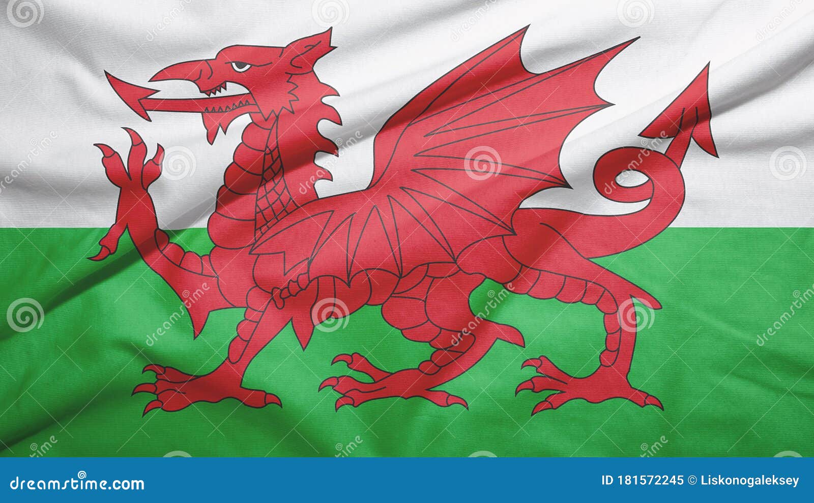 Wales Flag with Fabric Texture Stock Image - Image of horizontal ...