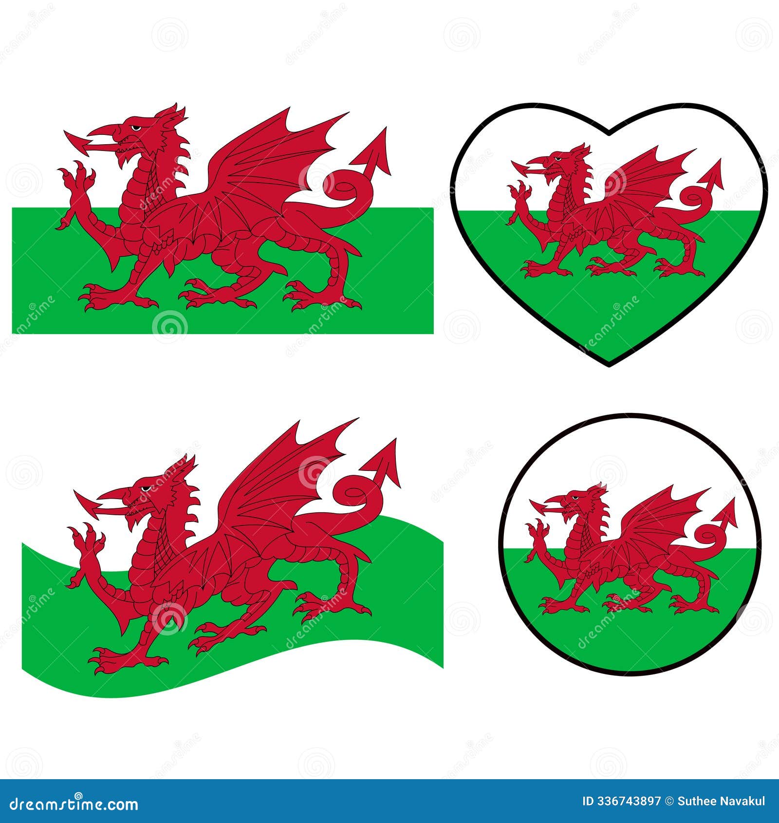 Wales Flag Icon. National Flag of Principality Wales. Flat Style.Wales ...