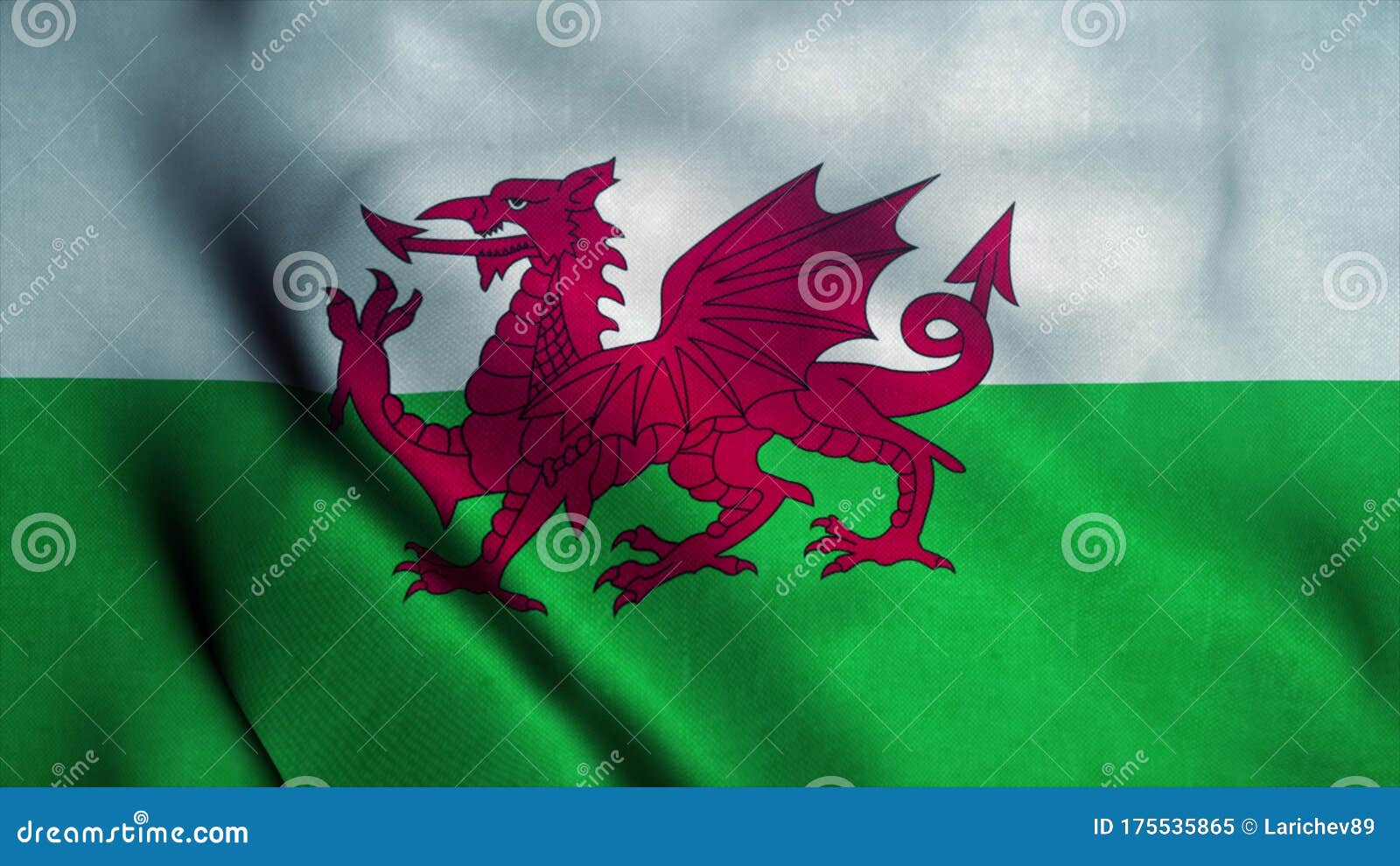 Wales Flag Waving in the Wind. Sign of Wales Stock Illustration ...