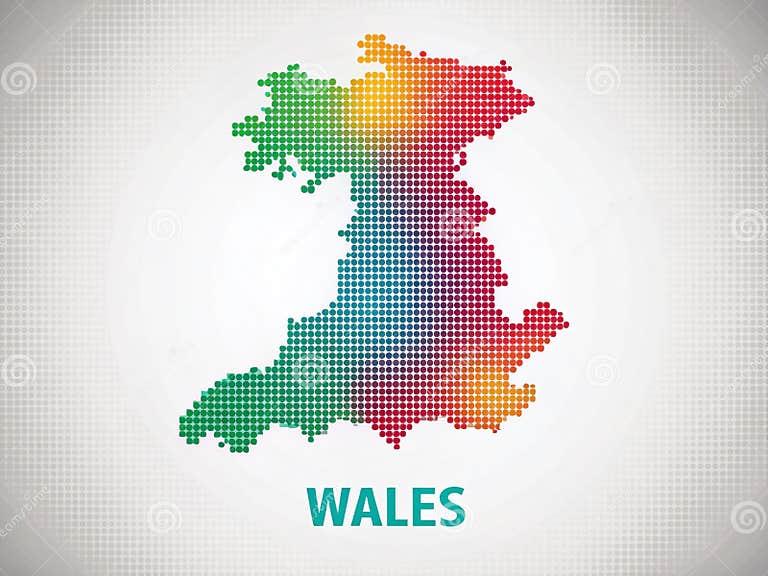 Wales Map Halftone Pattern Background Customizable Sizes for Versatile ...