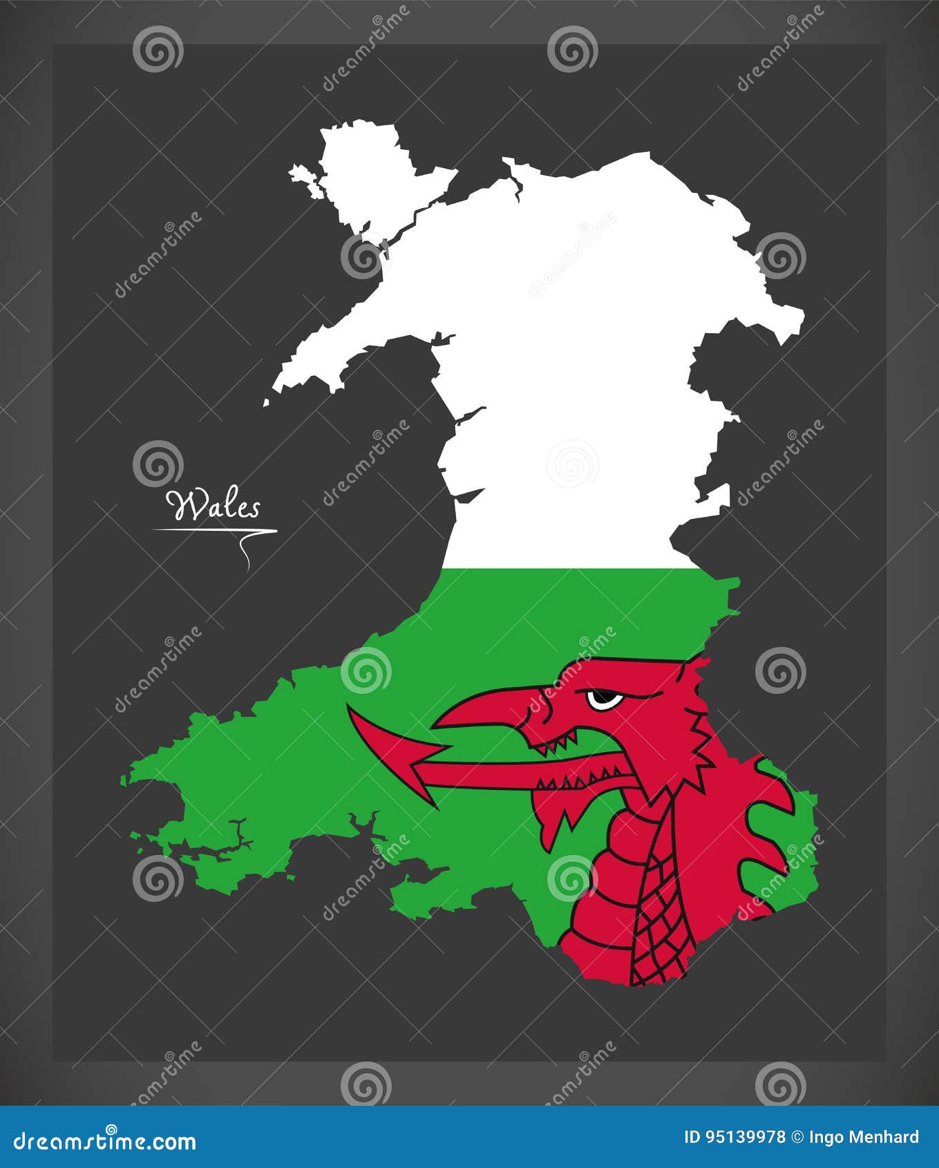 Welsh In National Dress With A Flag. Cartoon Vector | CartoonDealer.com ...
