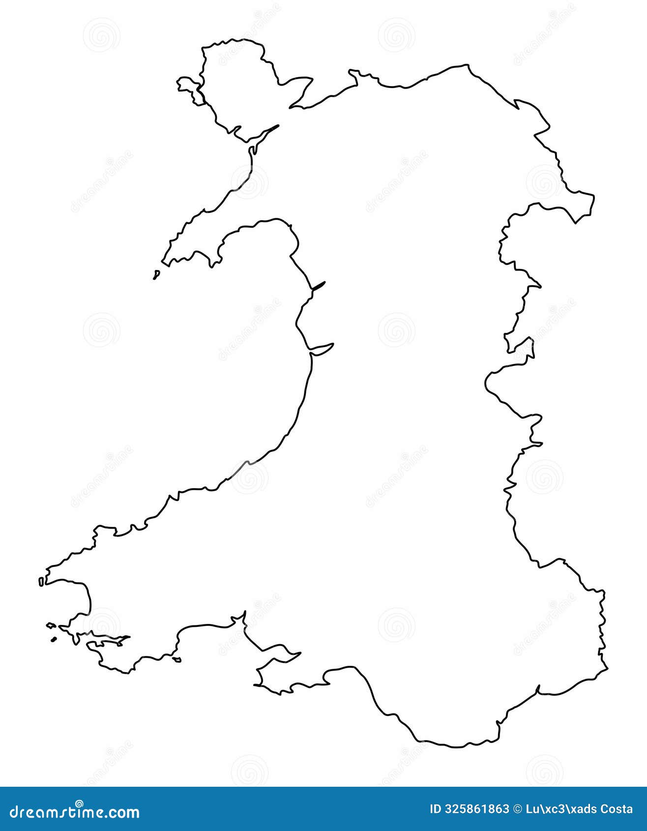 Wales Outline Map Cartoon Vector | CartoonDealer.com #325861863