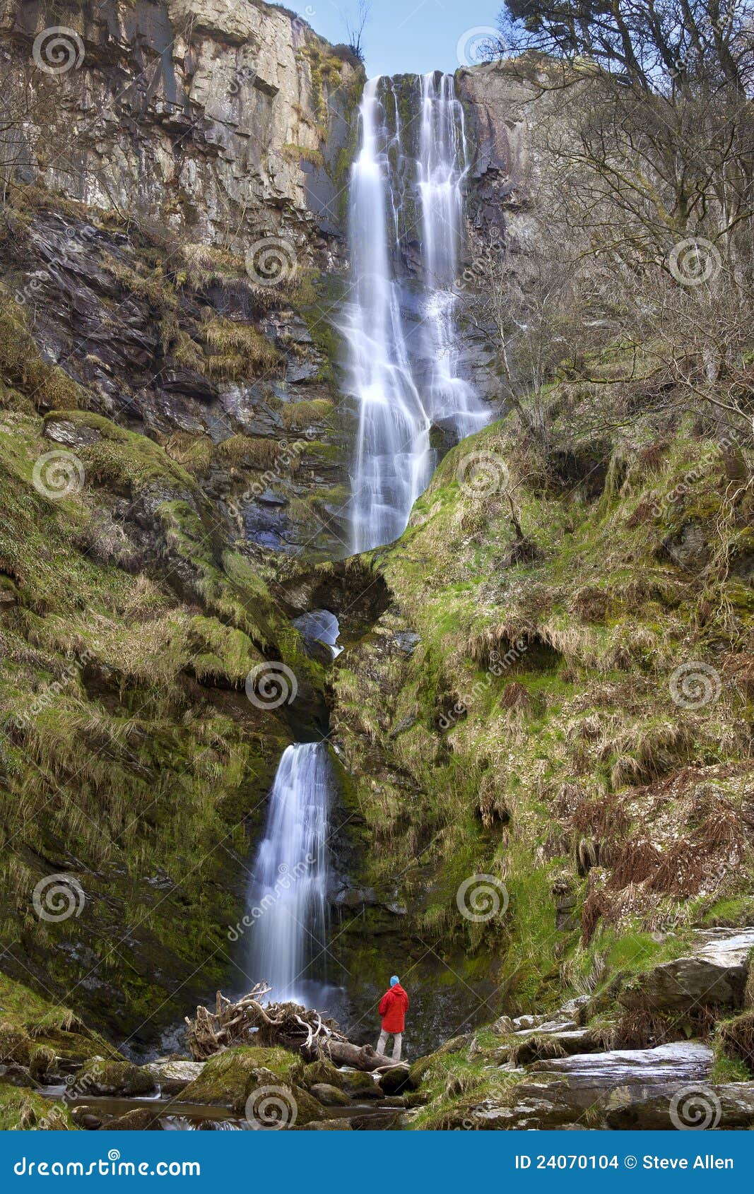 Wales - Pistyll Rhaeadr Waterfall - United Kingdom Stock Photo - Image ...