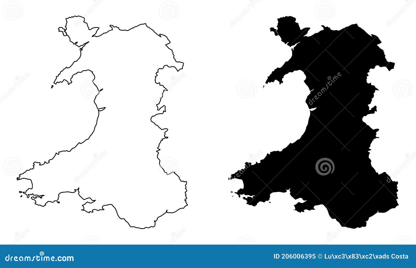 Wales Silhouette Map Vector Illustration | CartoonDealer.com #220101642