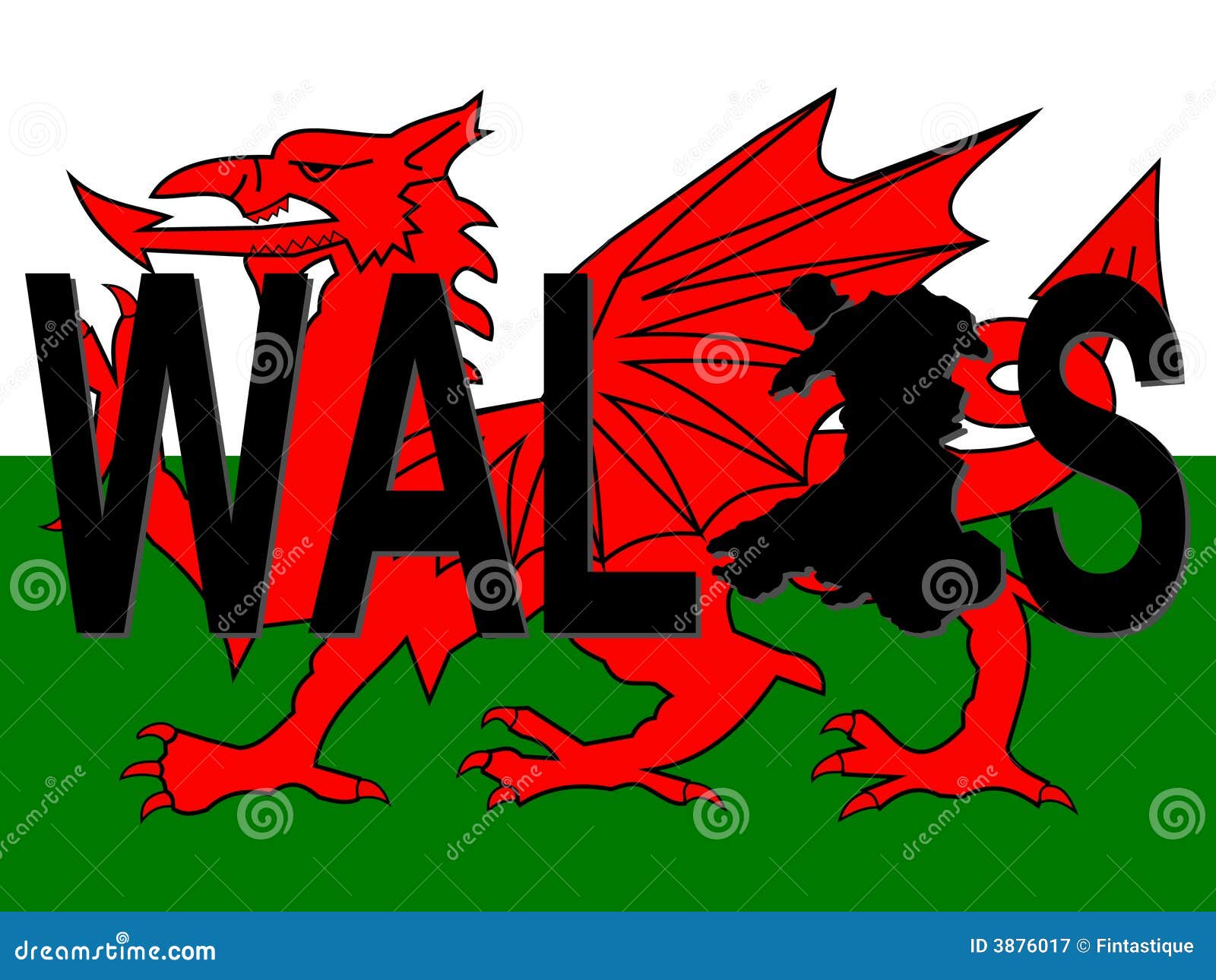 Wales Text With Map Royalty Free Stock Photography - Image: 3876017