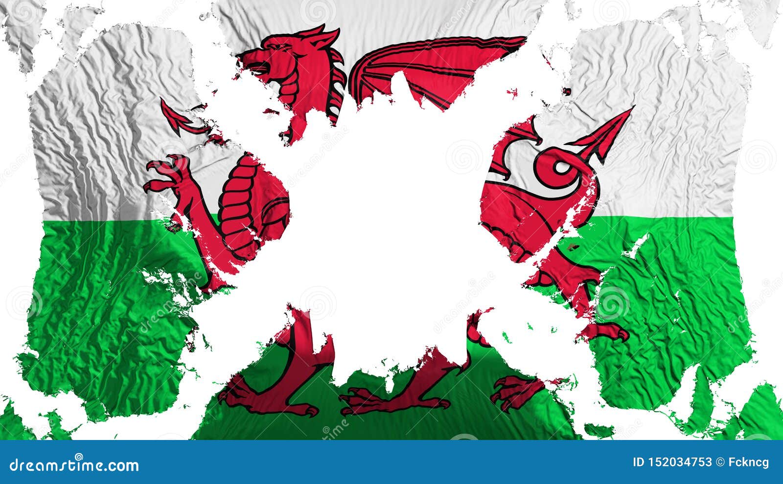 Wales Torn Flag Fluttering in the Wind Stock Illustration ...