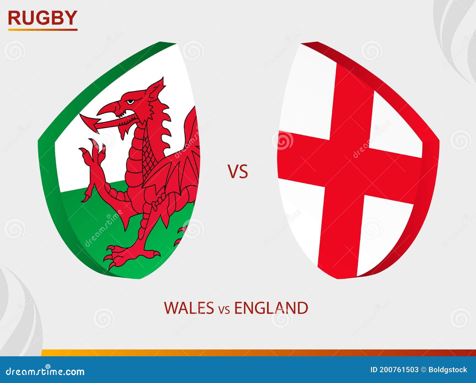 Wales V England Rugby Match, Rugby Tournament Stock Vector ...
