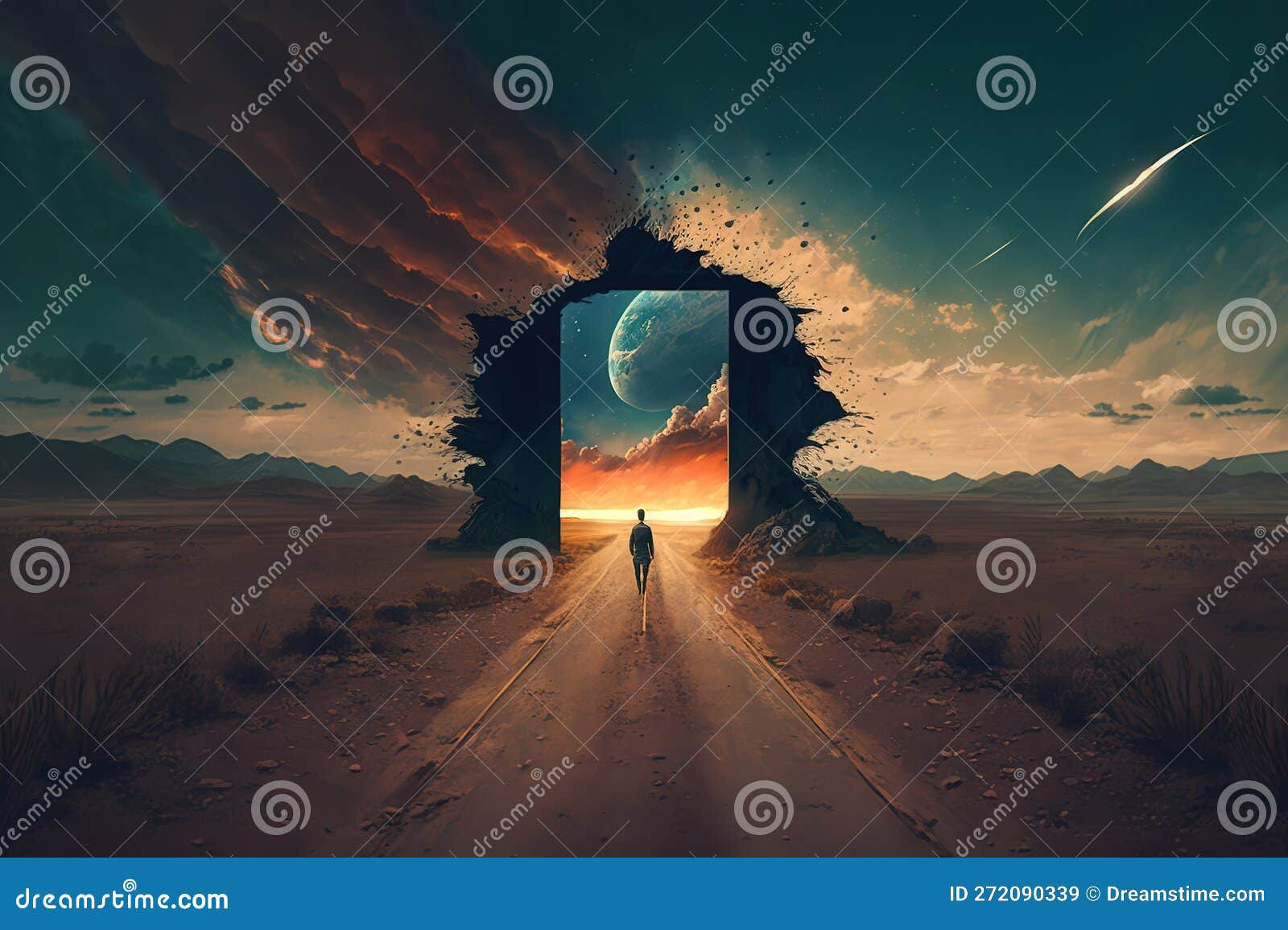Walk alone to knowhere stock illustration. Illustration of light ...