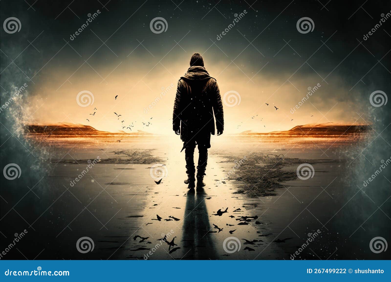 Walk Along on the Lonely Road Stock Illustration - Illustration of ...