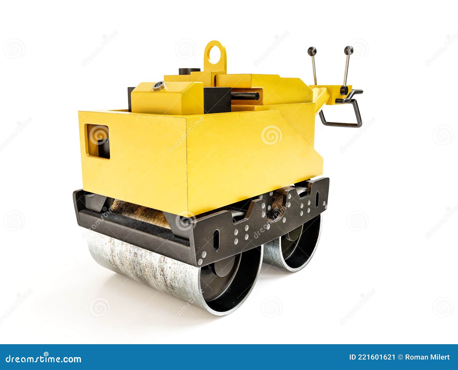 Vibratory Roller In Outline Style. Side, Back And Front View ...