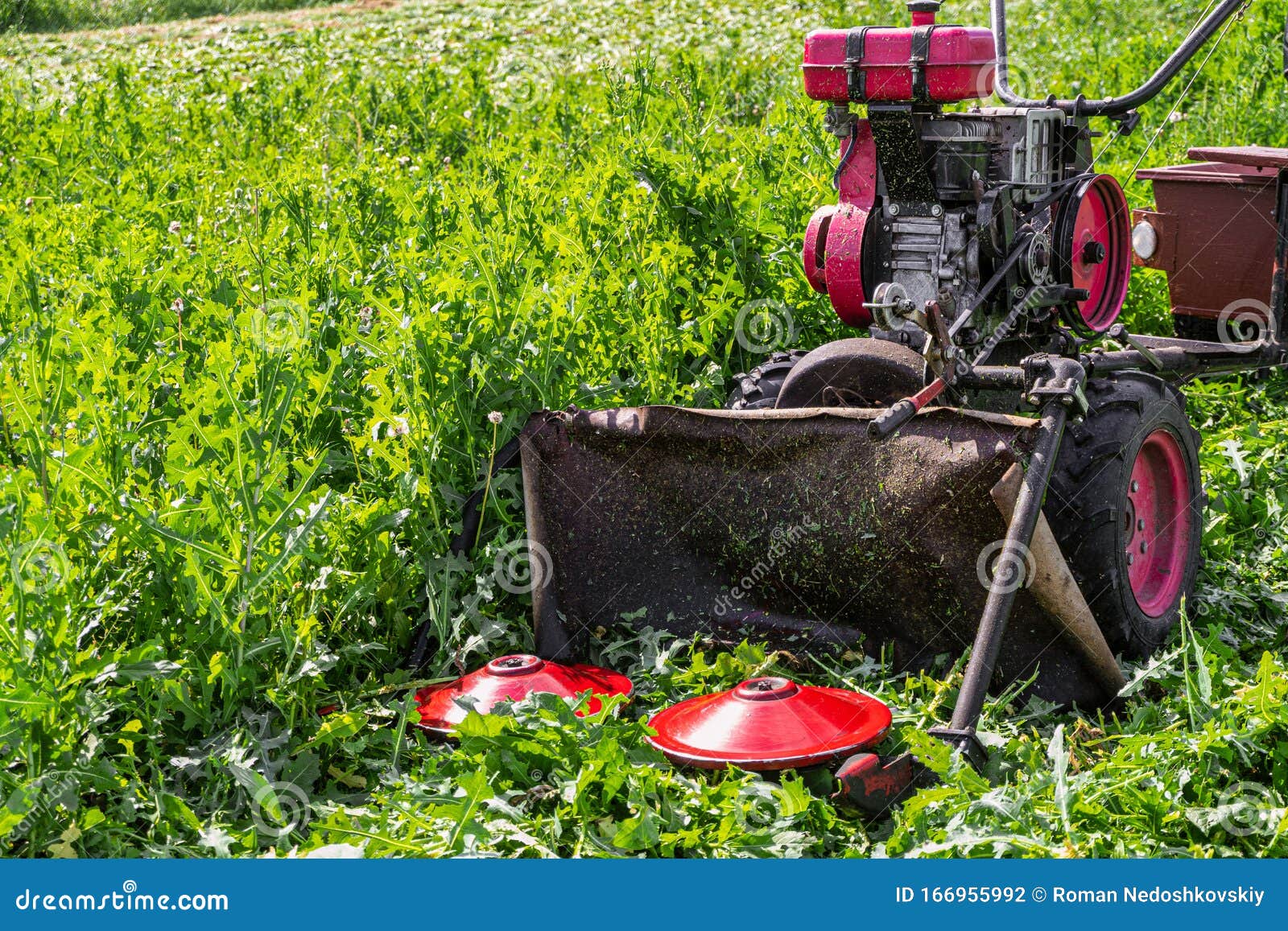 Walk-behind Tractor with Disc Plates Grass Cutter Stock Photo - Image ...