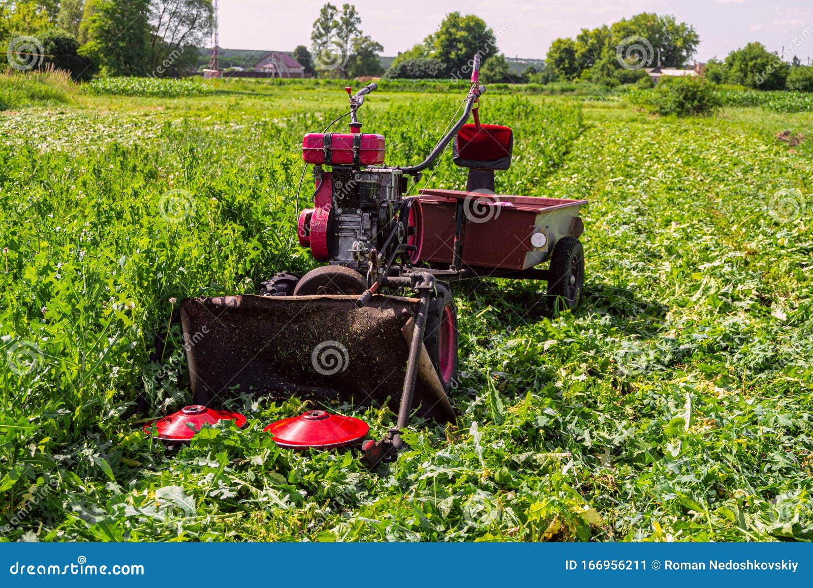 Walk-behind Tractor with Disc Plates Grass Cutter Stock Image - Image ...