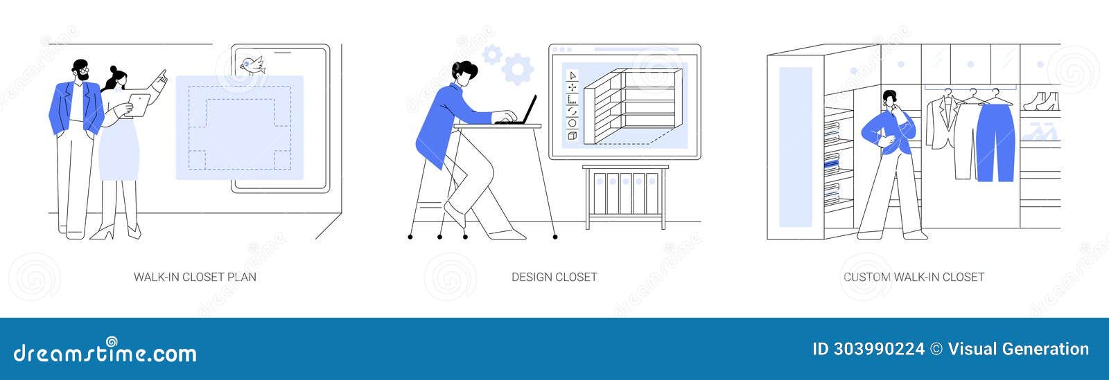 Walk-in Closet Layout Abstract Concept Vector Illustrations. Stock ...