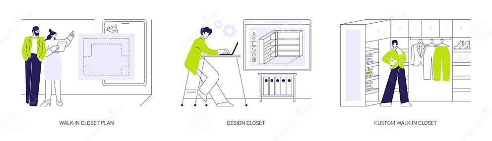 Walk-in Closet Layout Abstract Concept Vector Illustrations. Stock ...