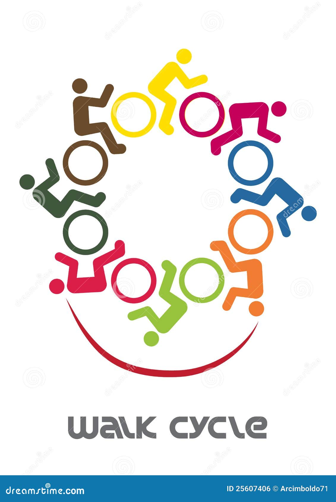 Walk Cycle stock illustration. Illustration of bike, logo - 25607406