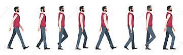 Walk Cycle Animation Frame by Frame, 2d Frames of Proffesor Stock ...
