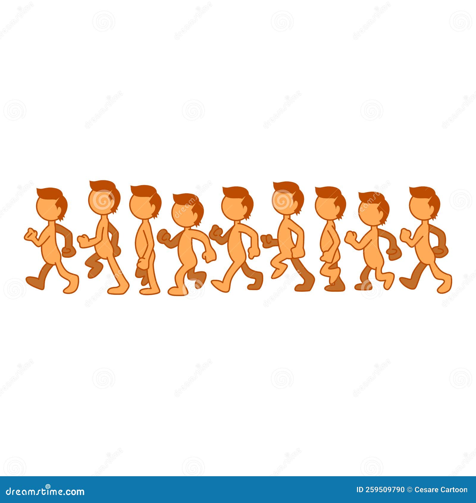Walk cycle illustration stock vector. Illustration of cartoon - 259509790