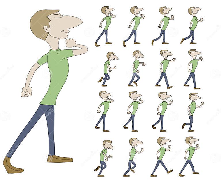 Walk Cycle Sprite Animation Stock Vector - Illustration of cycle ...
