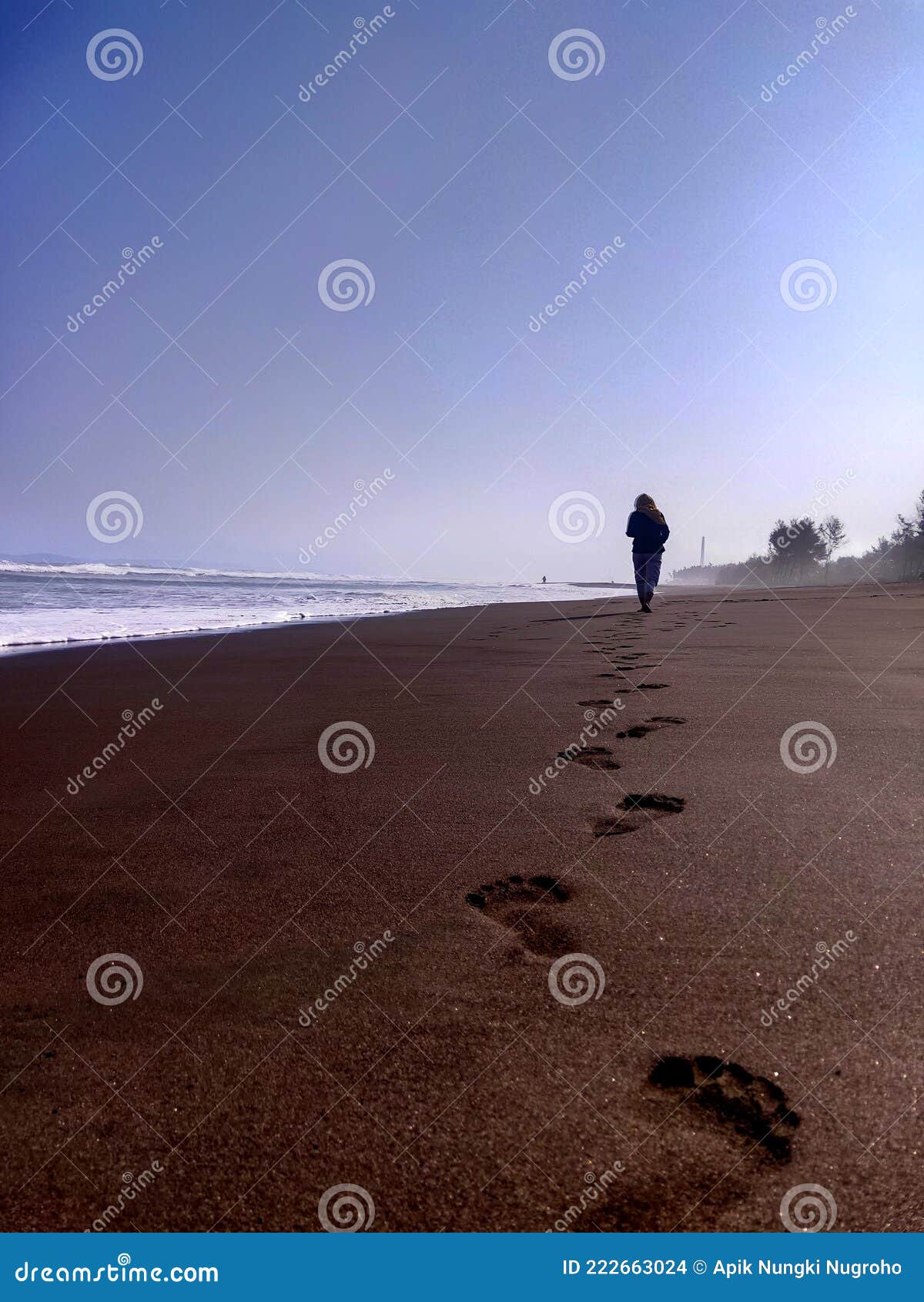 Walk into the Dark Sand in Real Life Stock Photo - Image of walk, sand ...