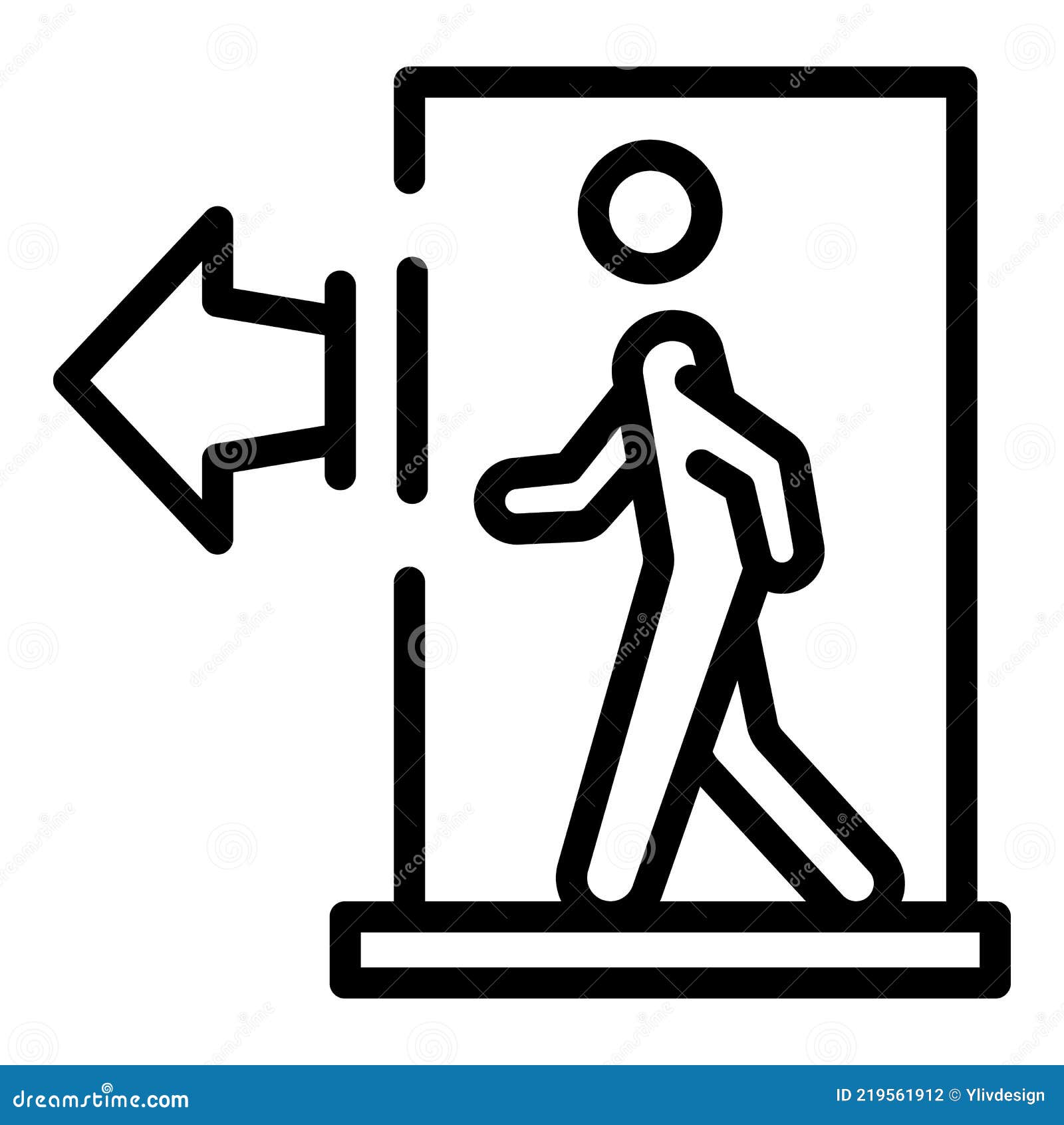 Walk through Exit Door Icon, Outline Style Stock Vector - Illustration ...