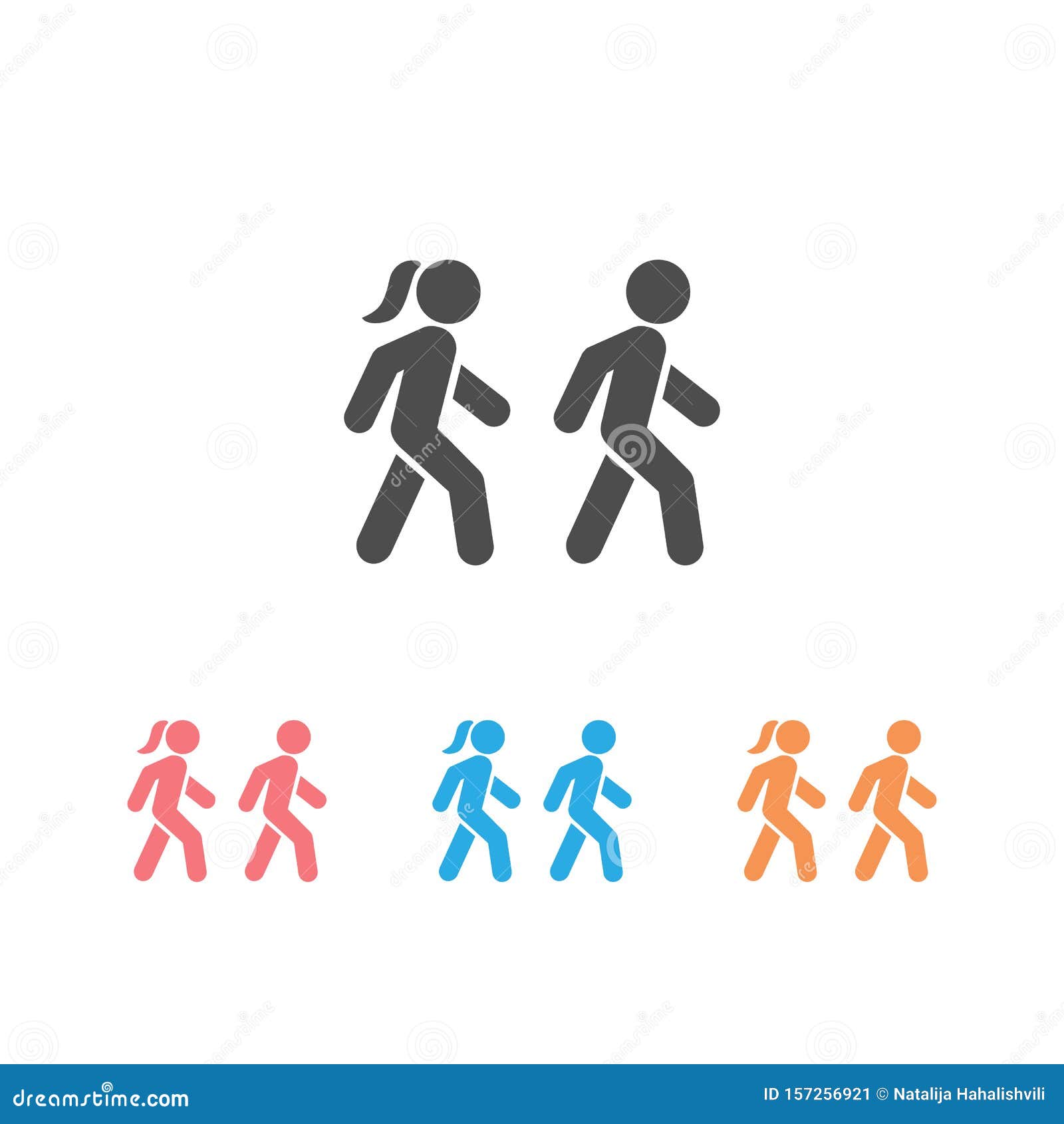 Walk Icon Set Symbol Logo Template. Vector | CartoonDealer.com #157256921