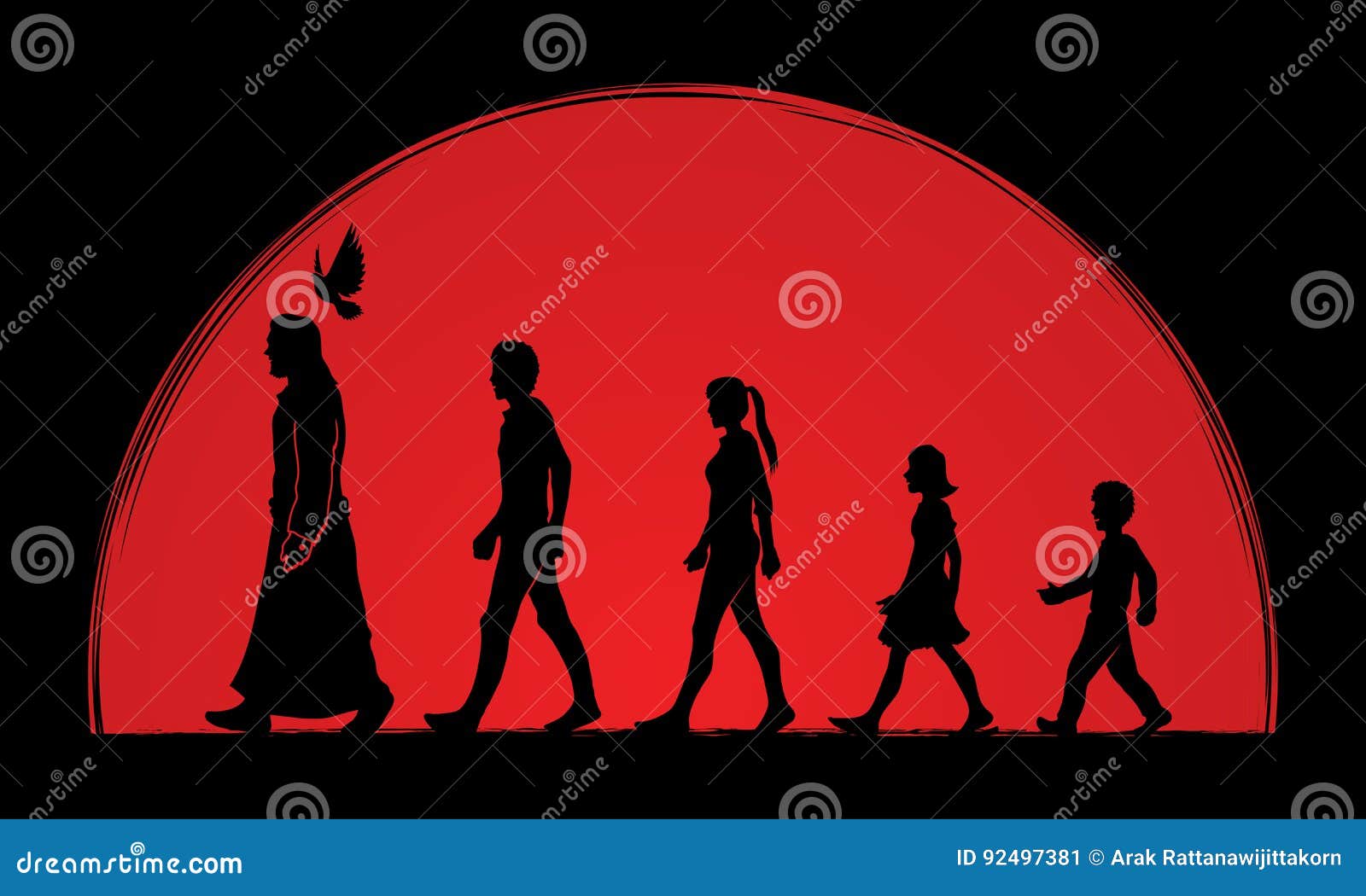 Walk with Jesus, Follow Jesus Stock Vector - Illustration of faith ...