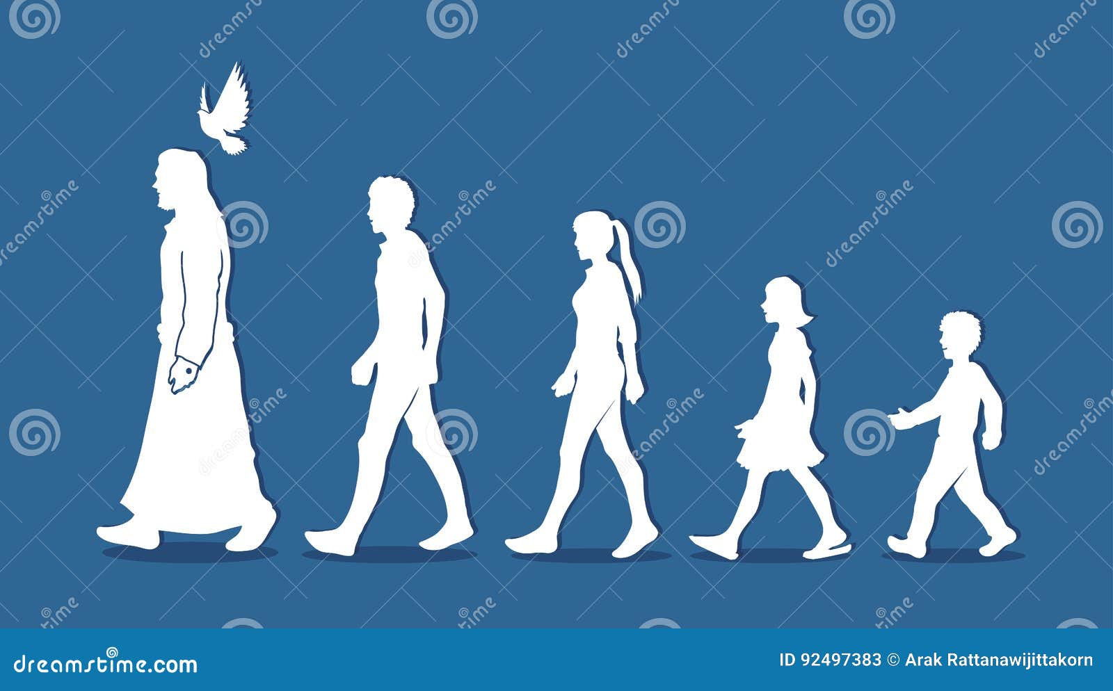 Walk with Jesus, Follow Jesus Stock Vector - Illustration of follow ...