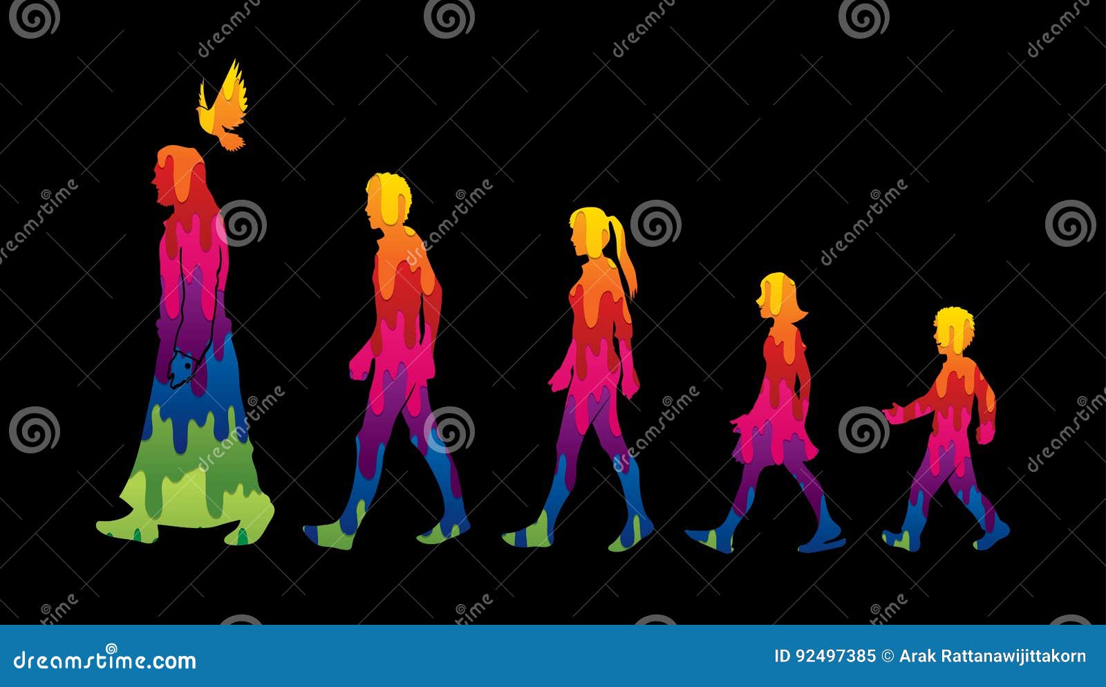 Walk With Jesus, Follow Jesus Cartoon Vector Illustration ...