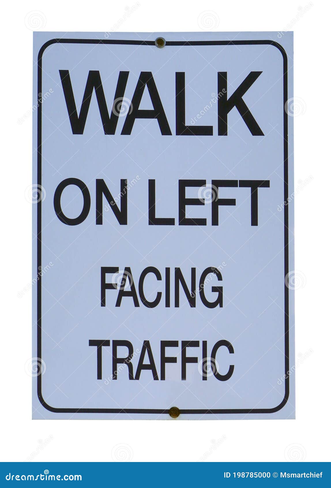 WALK on LEFT FACING TRAFFIC Sign Stock Photo - Image of transportation ...