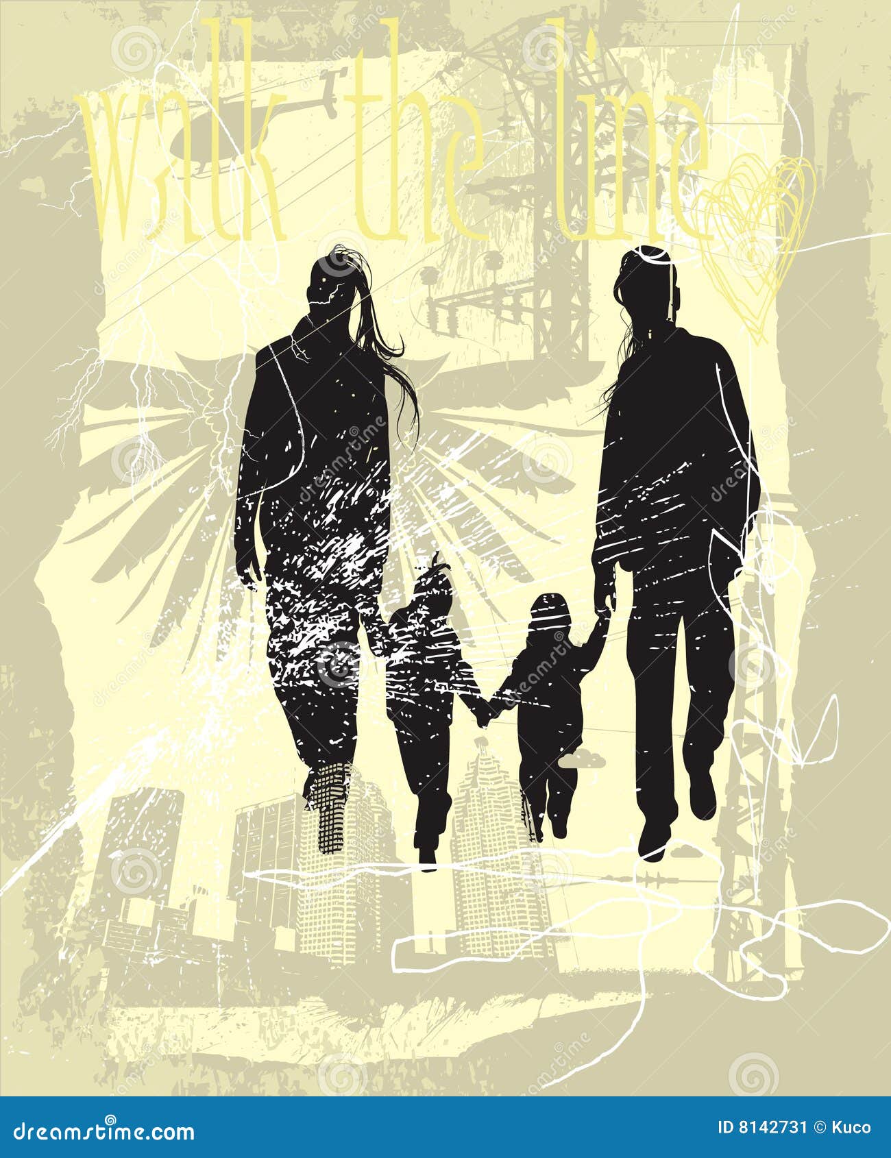 Walk the line stock vector. Illustration of industry, artistic - 8142731