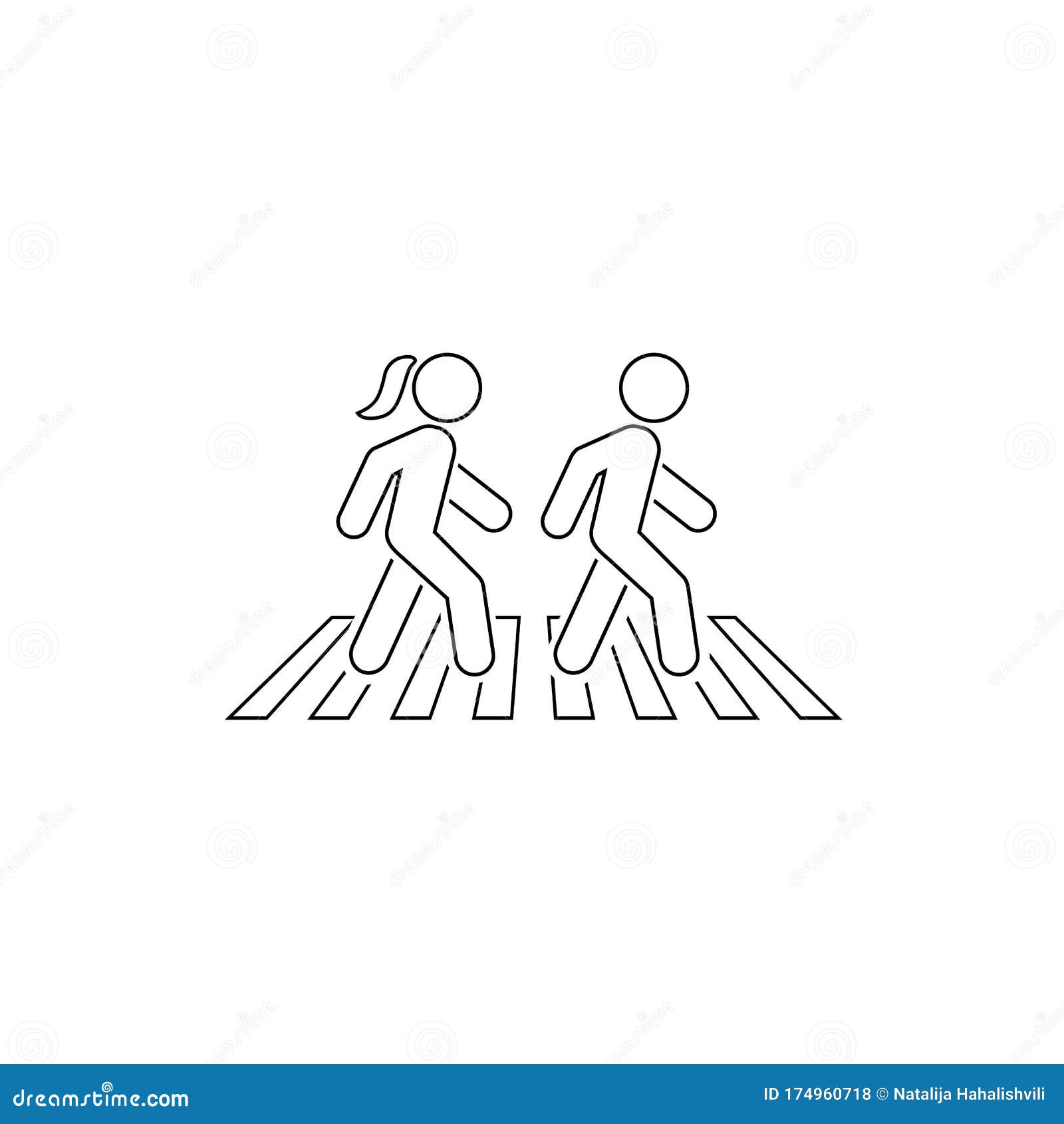 Walk Line Icon Symbol Logo Template. Vector Stock Vector - Illustration ...