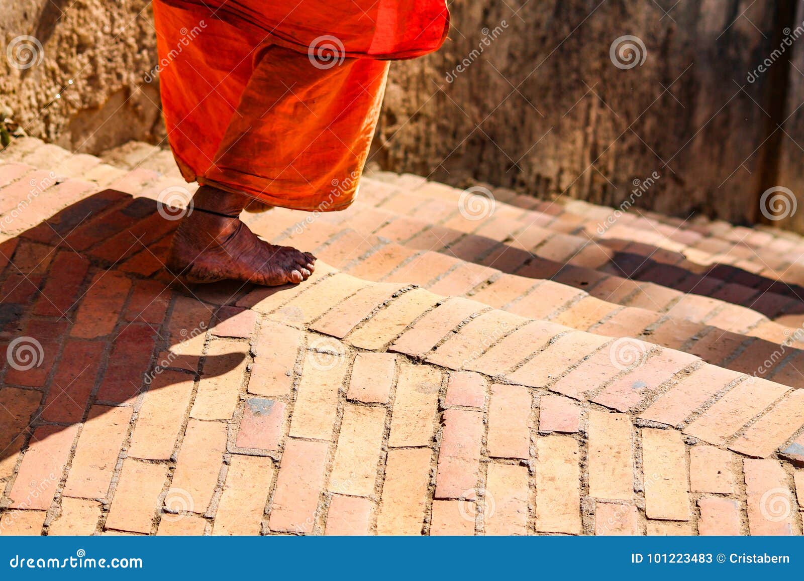 Walk of a monk stock image. Image of stones, culture - 101223483