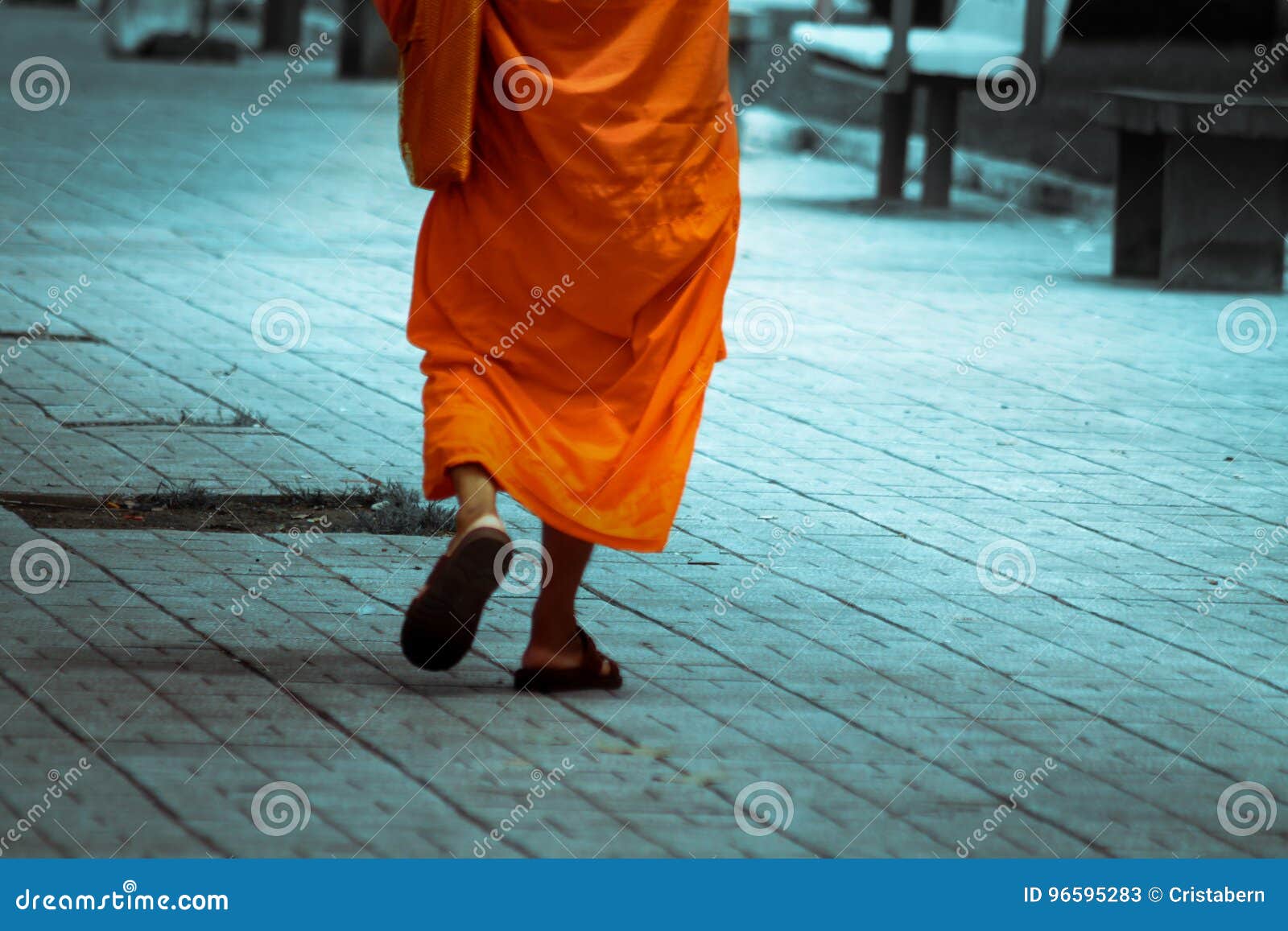 The walk of a monk stock image. Image of robe, holy, lifestyle - 96595283