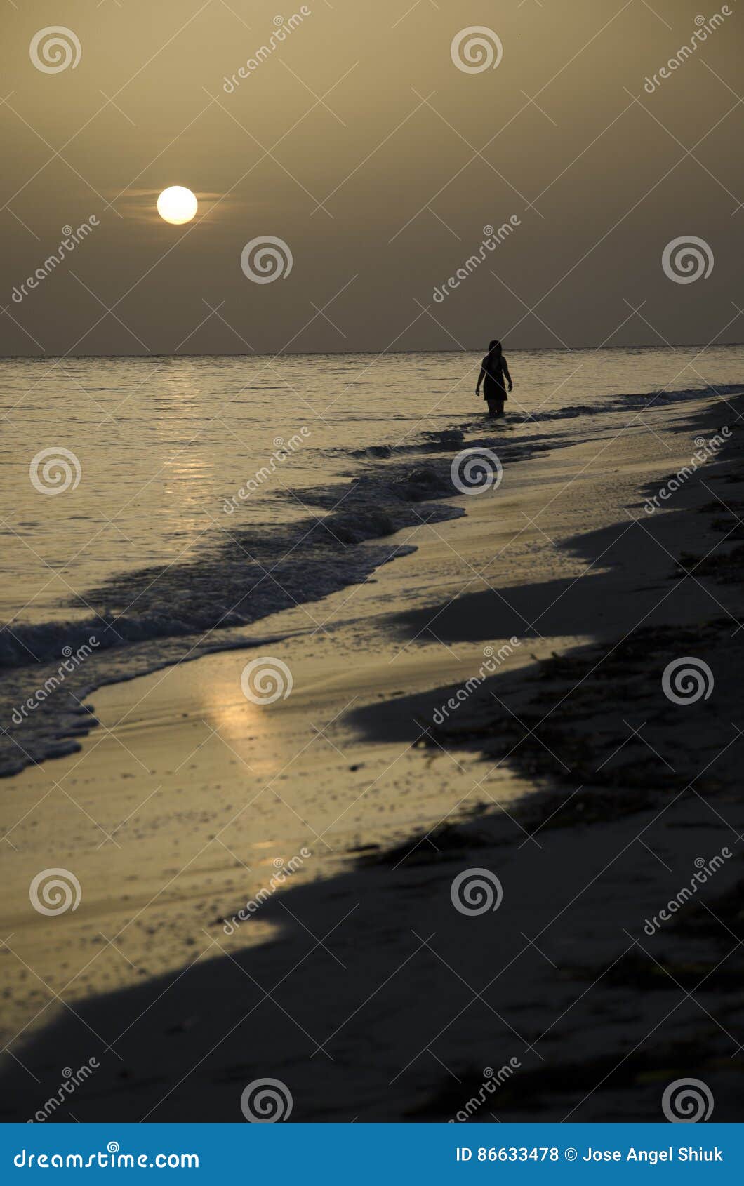 Walk in the morning stock photo. Image of beach, water - 86633478