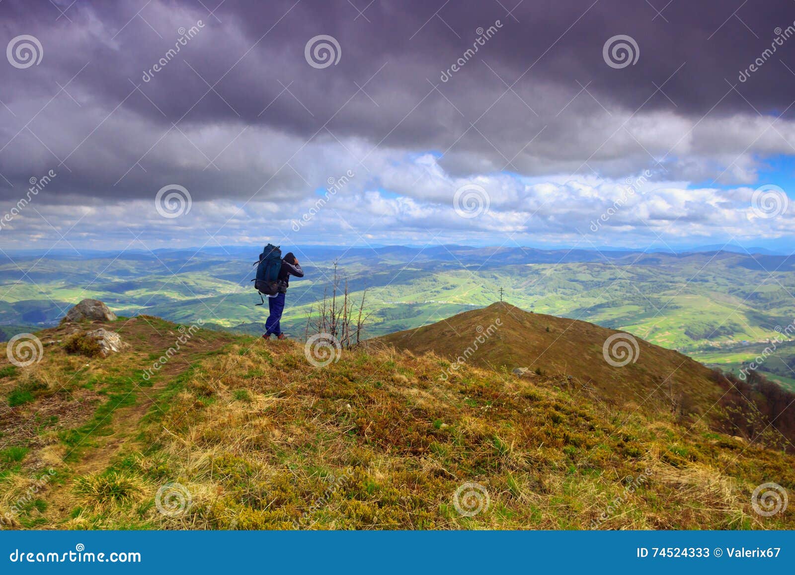 Walk through the Mountains. Stock Image - Image of hiking, trekking ...