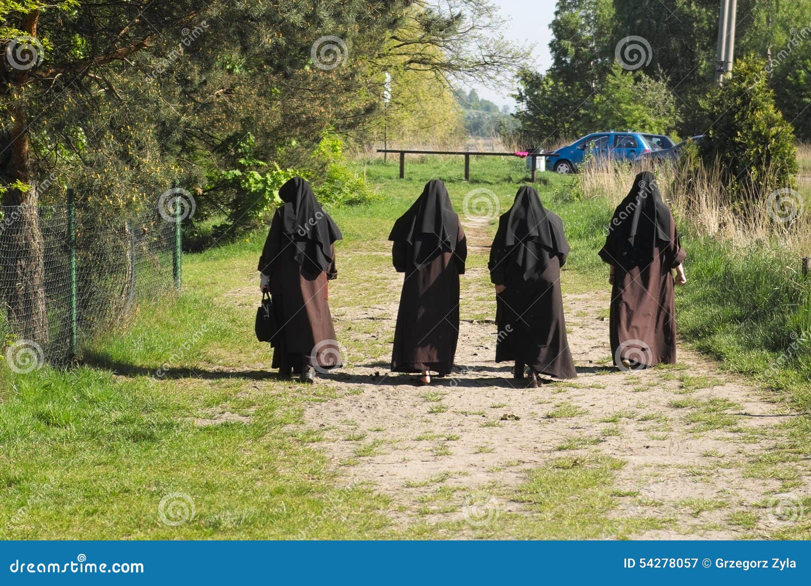 Walk nuns stock image. Image of spring, sisters, time - 54278057