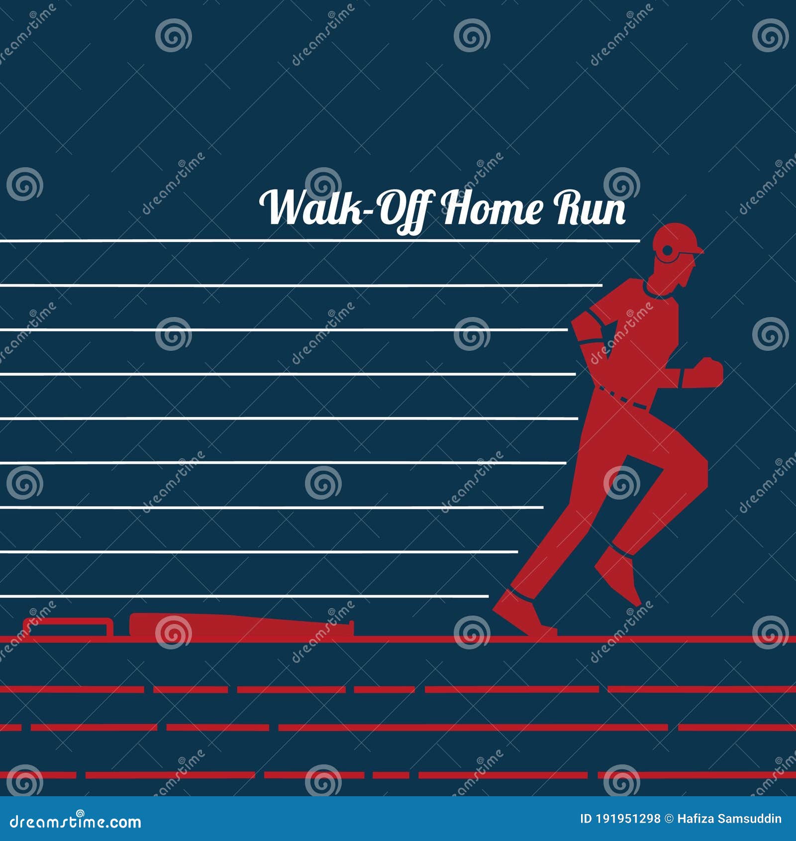 Walk-off Home Run. Vector Illustration Decorative Design Stock Vector ...