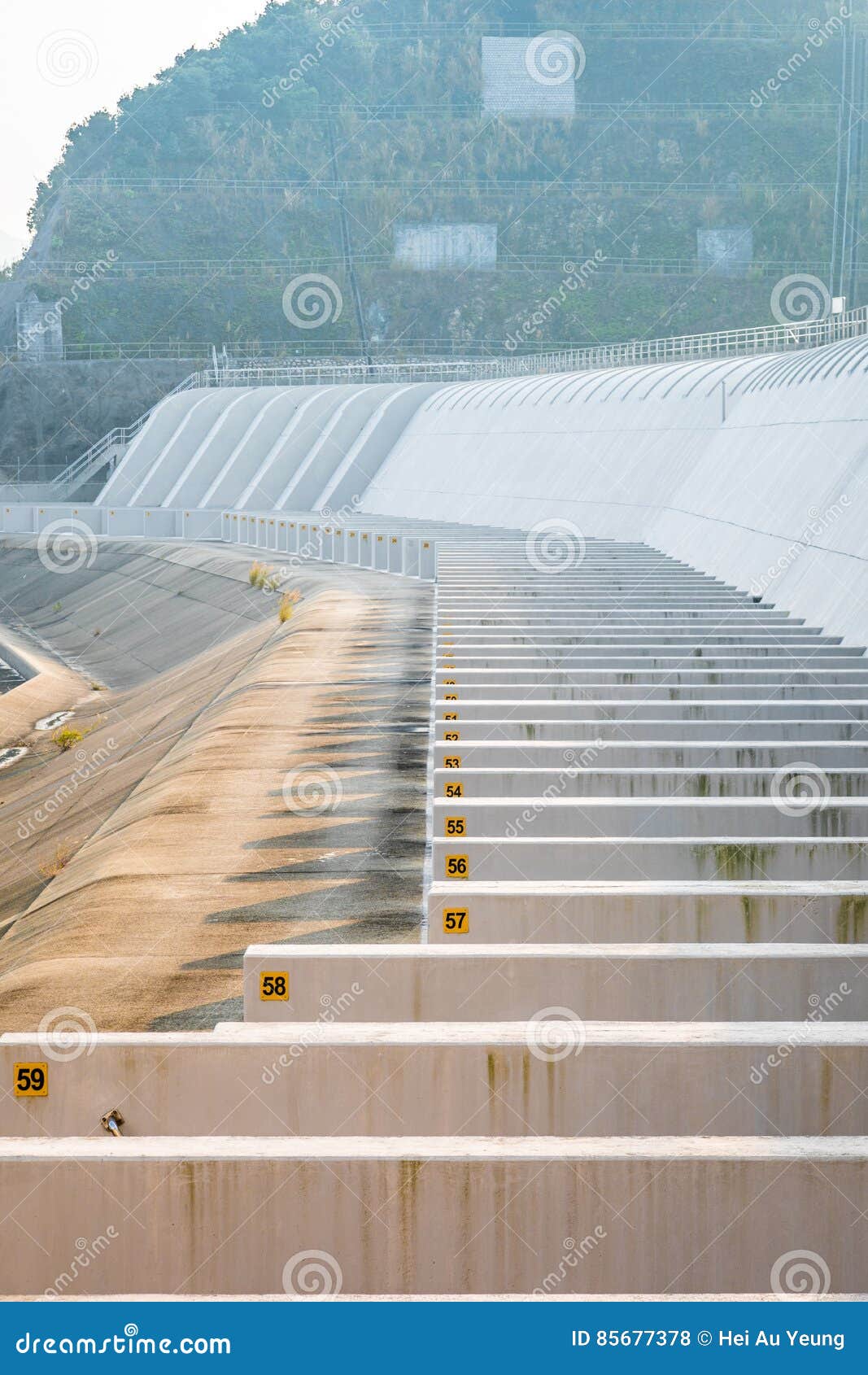 Walk Path on a Dam of Reservoir Stock Photo - Image of lake, structure ...