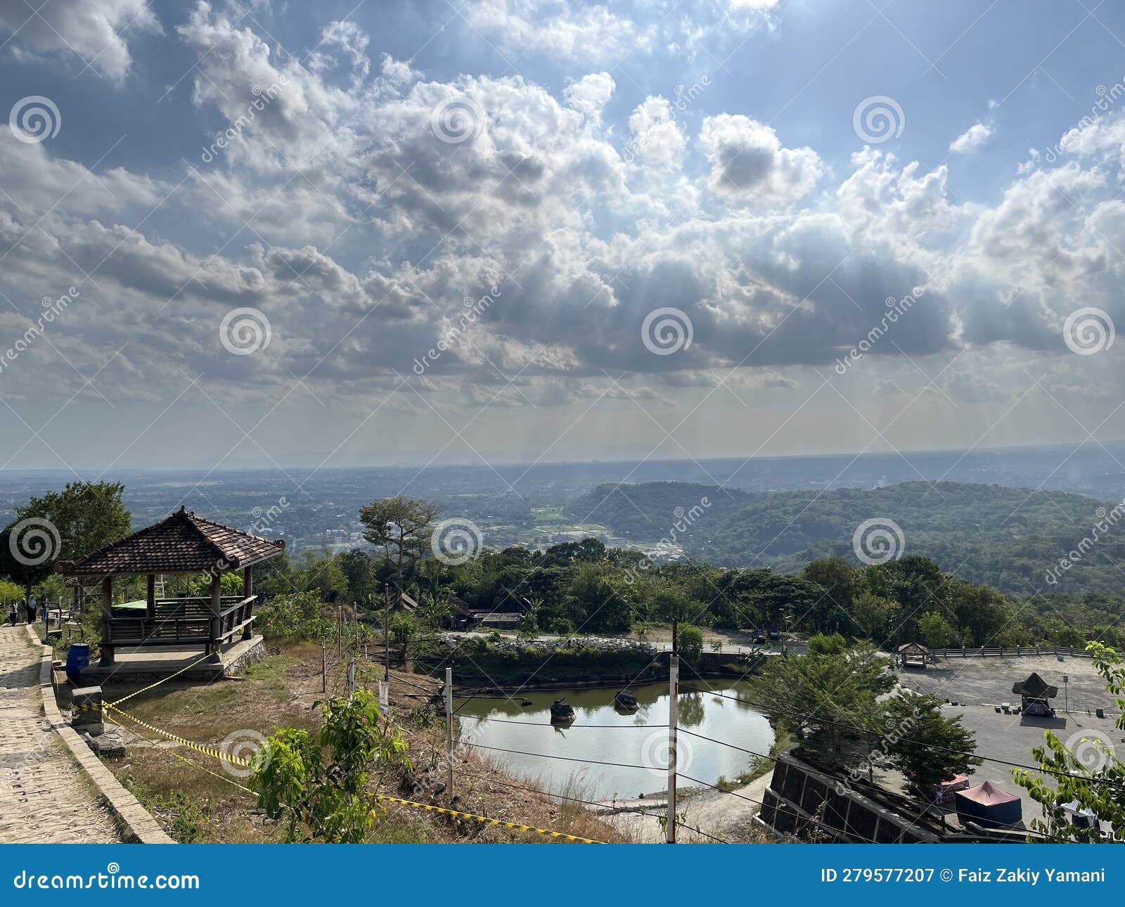 Walk Path on the Hill with Panoramic Nature Landscape View Stock Image ...