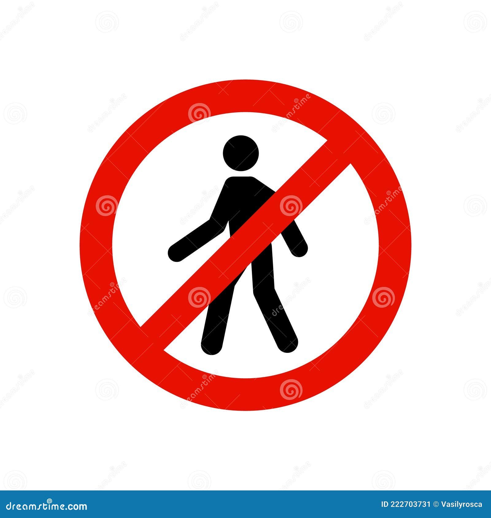 No Pedestrian Access Prohibitory Sign Icon Of 3 Types Color, Black And ...