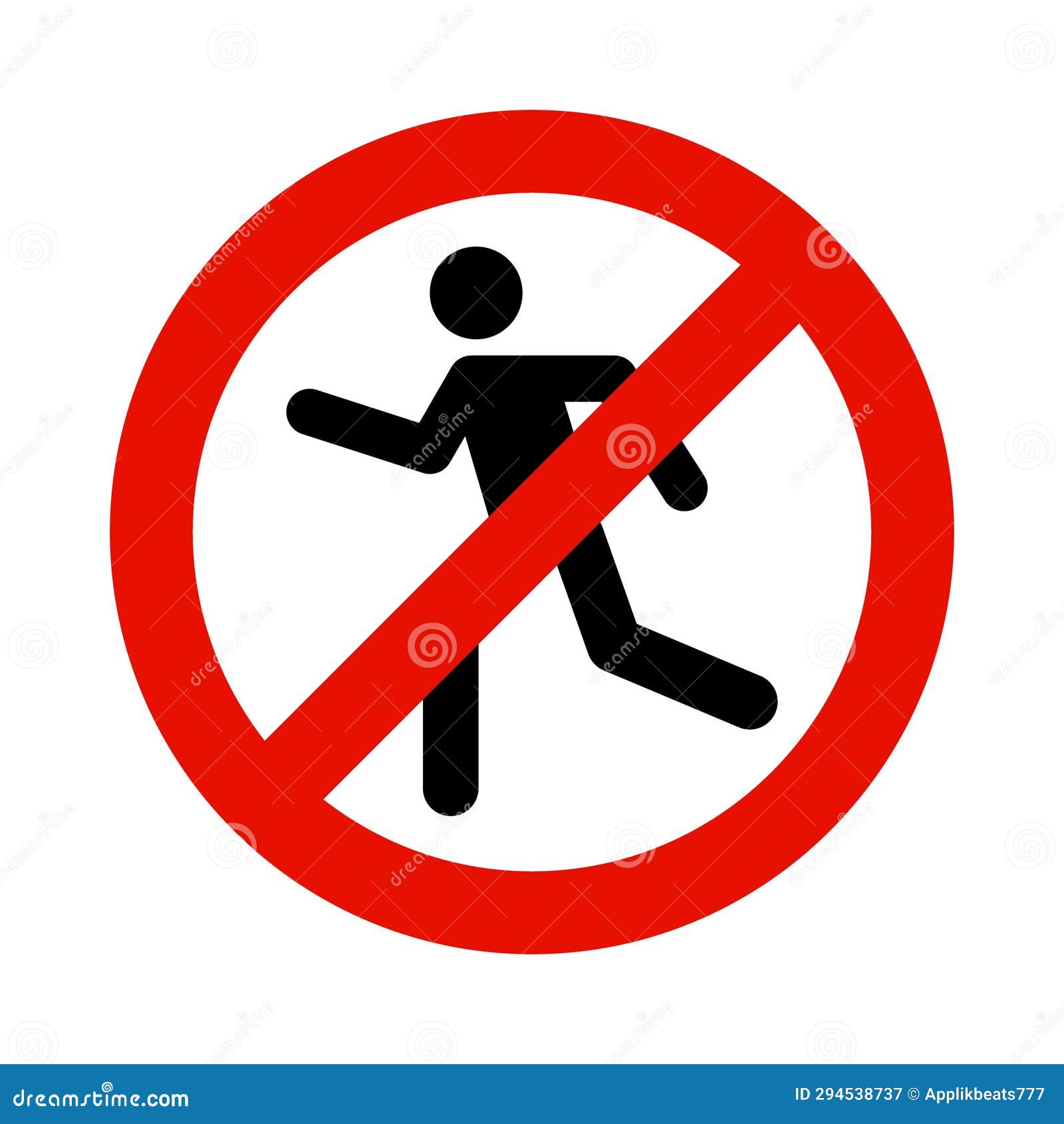 Walk Pedestrian Restricted Access Entry. Man Walk Entry Cross ...