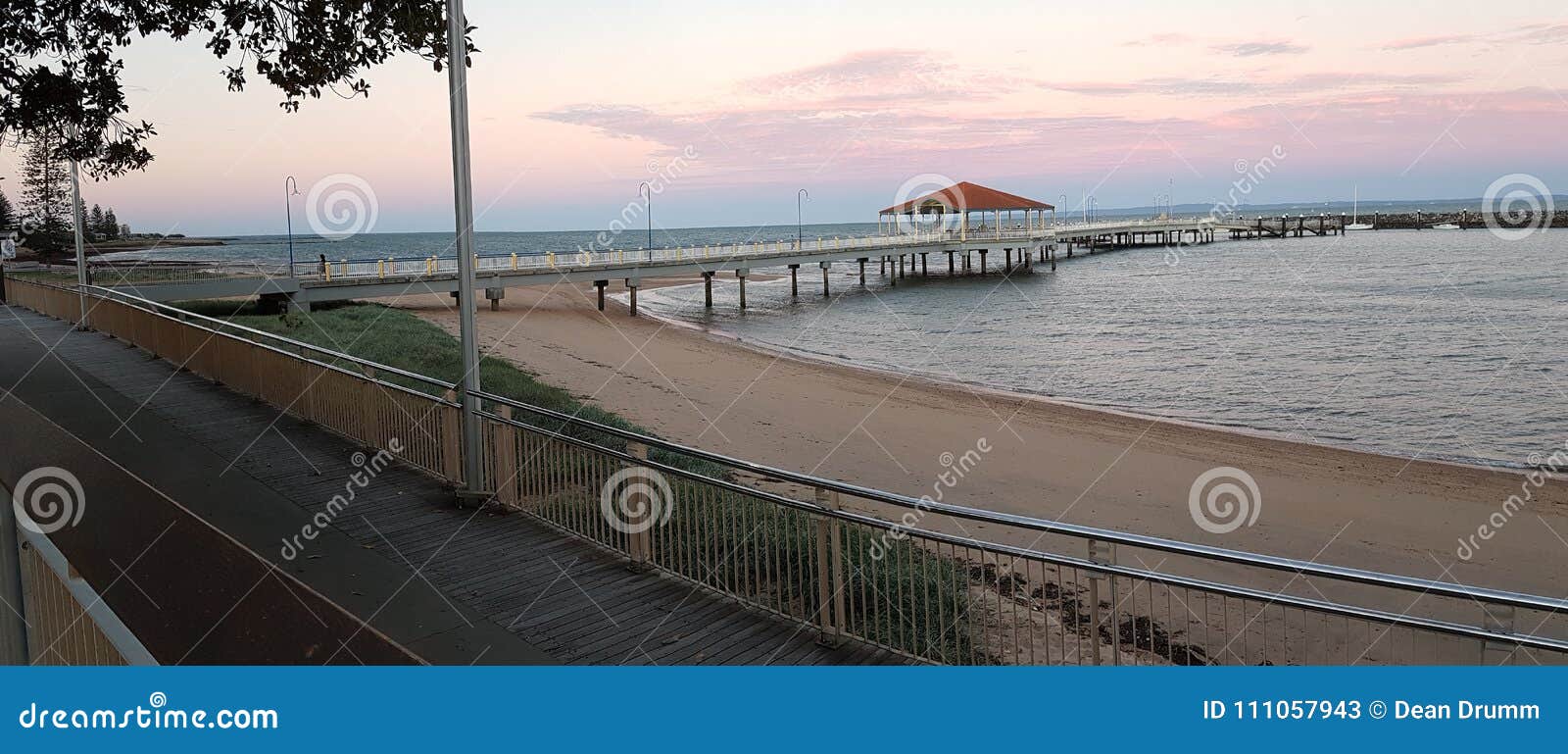 Redcliffe Jetty stock image. Image of walk, pink, redcliffe - 111057943