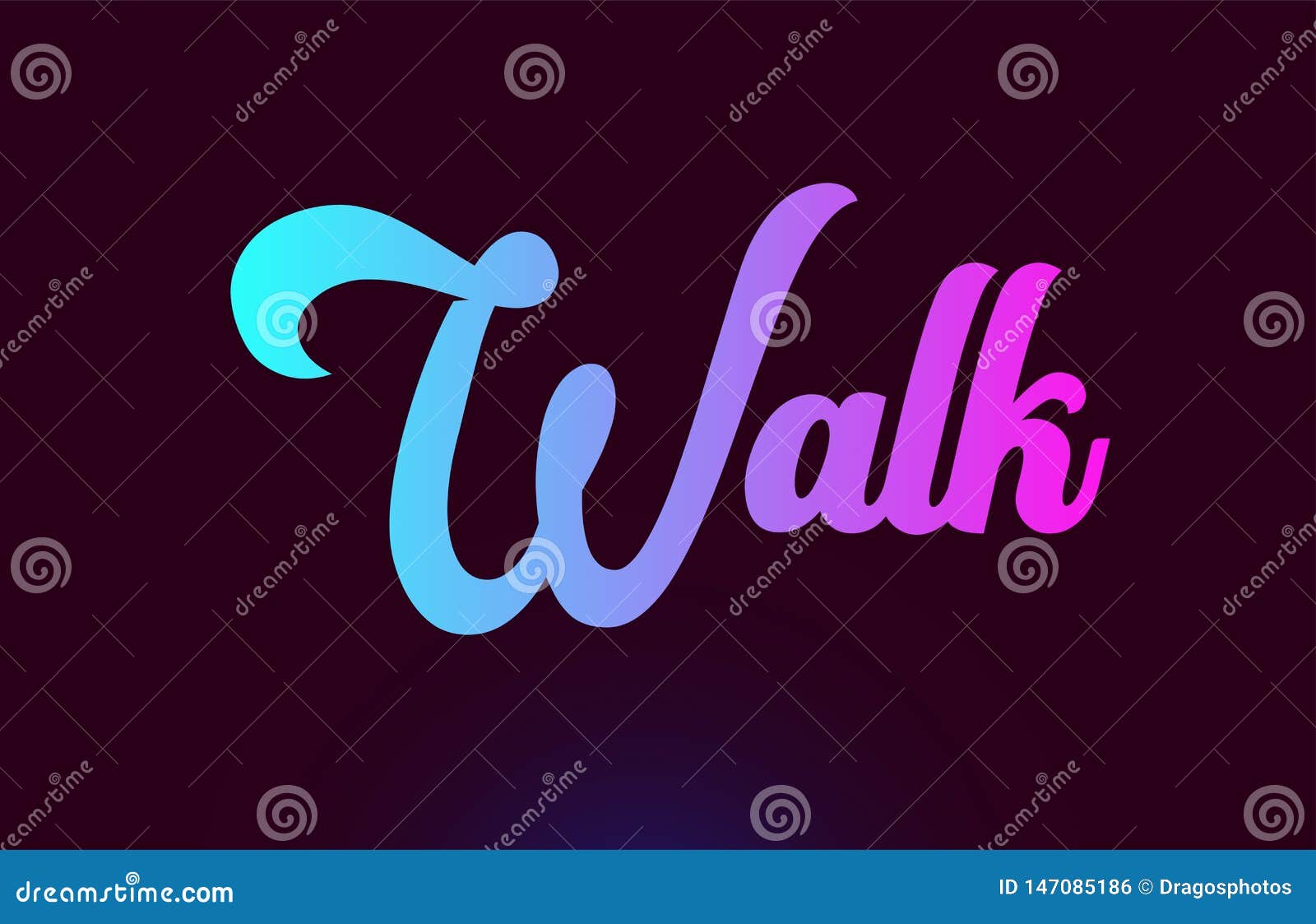 Walk Pink Word Text Logo Icon Design for Typography Stock Illustration ...