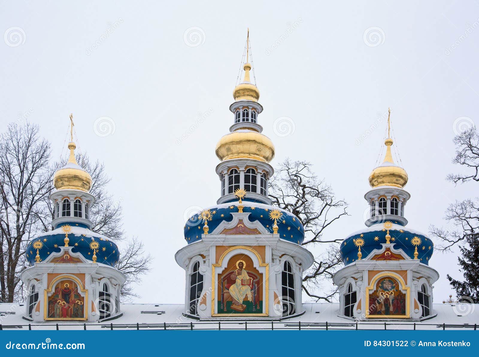 Walk on Pskovo- Pechersky Monastery in Winter Stock Photo - Image of ...