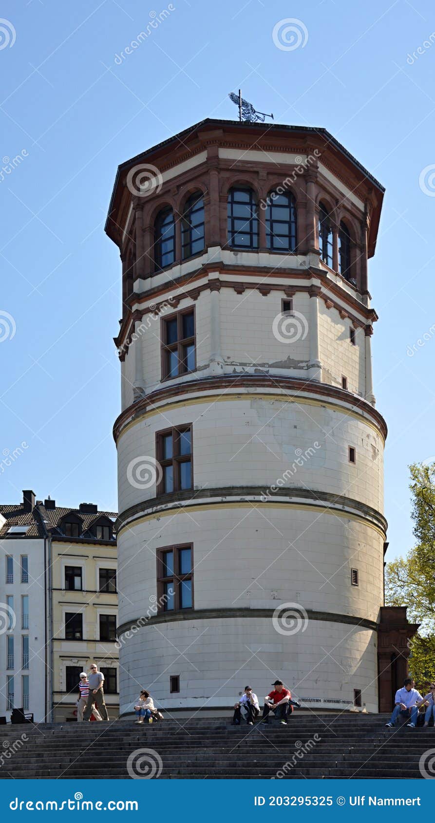 Walk at the River Rhine in Downtown Duesseldorf, North Rhine ...